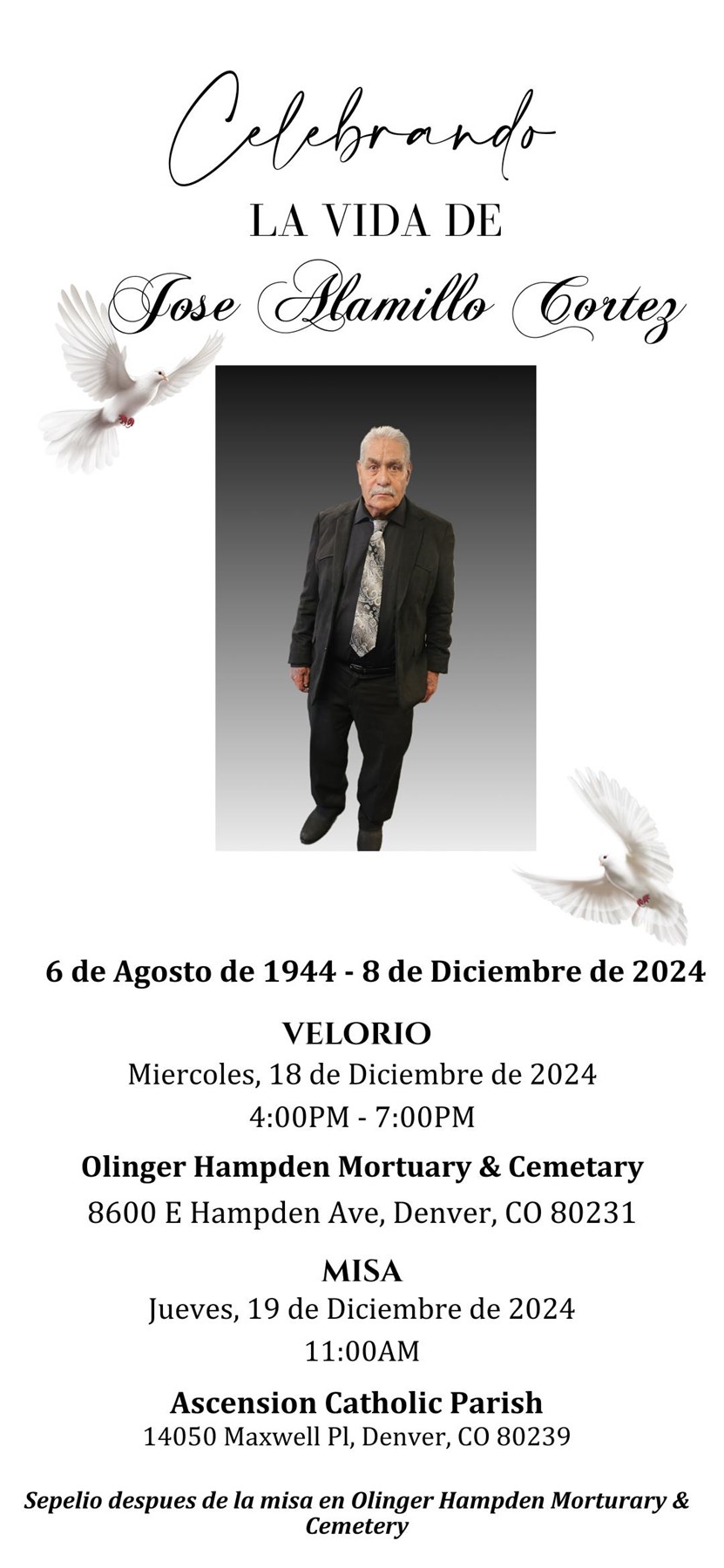 Jose Alamillo Cortez Obituary - Denver, CO