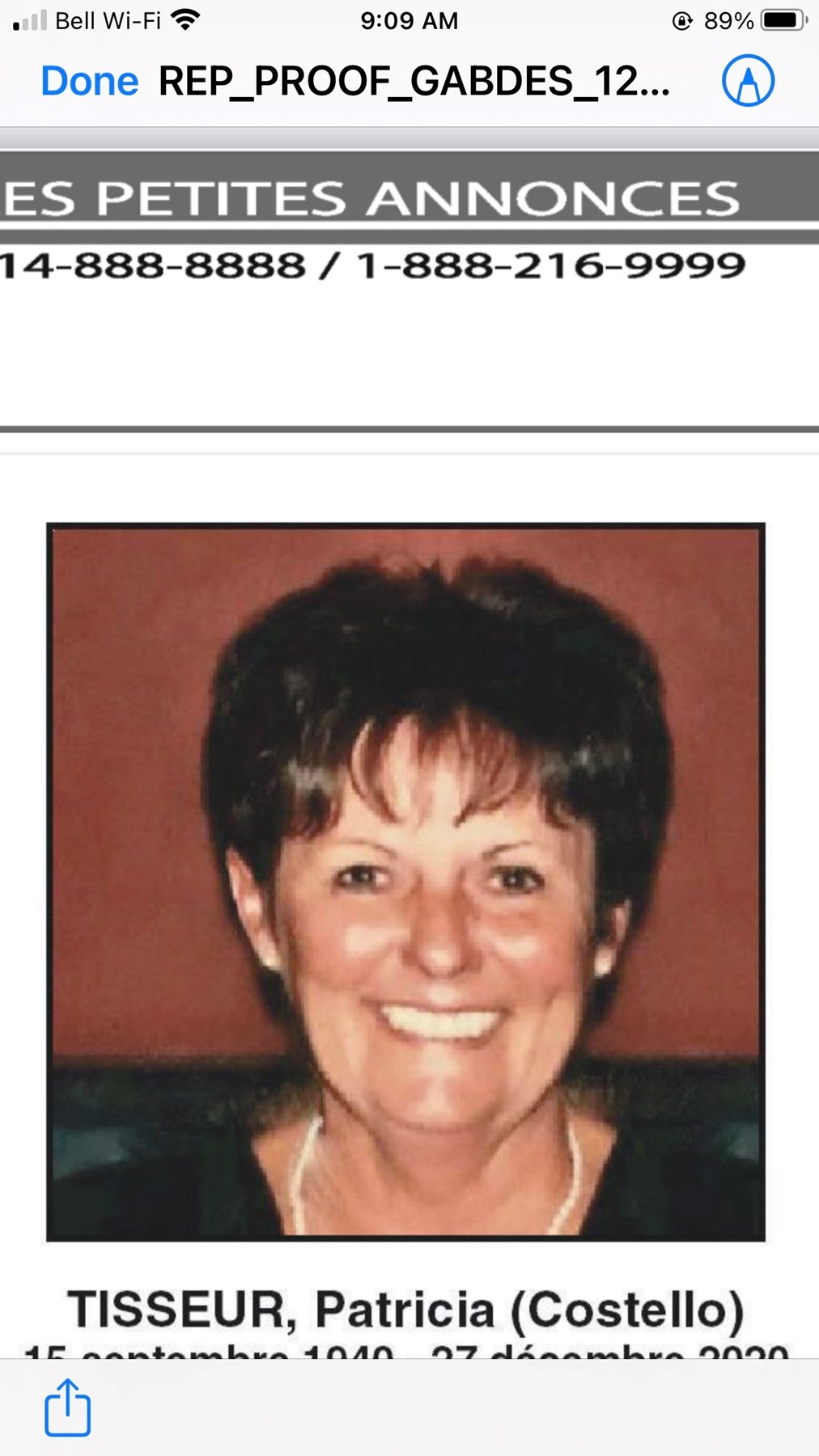 Patricia Costello Obituary - Brossard, QC