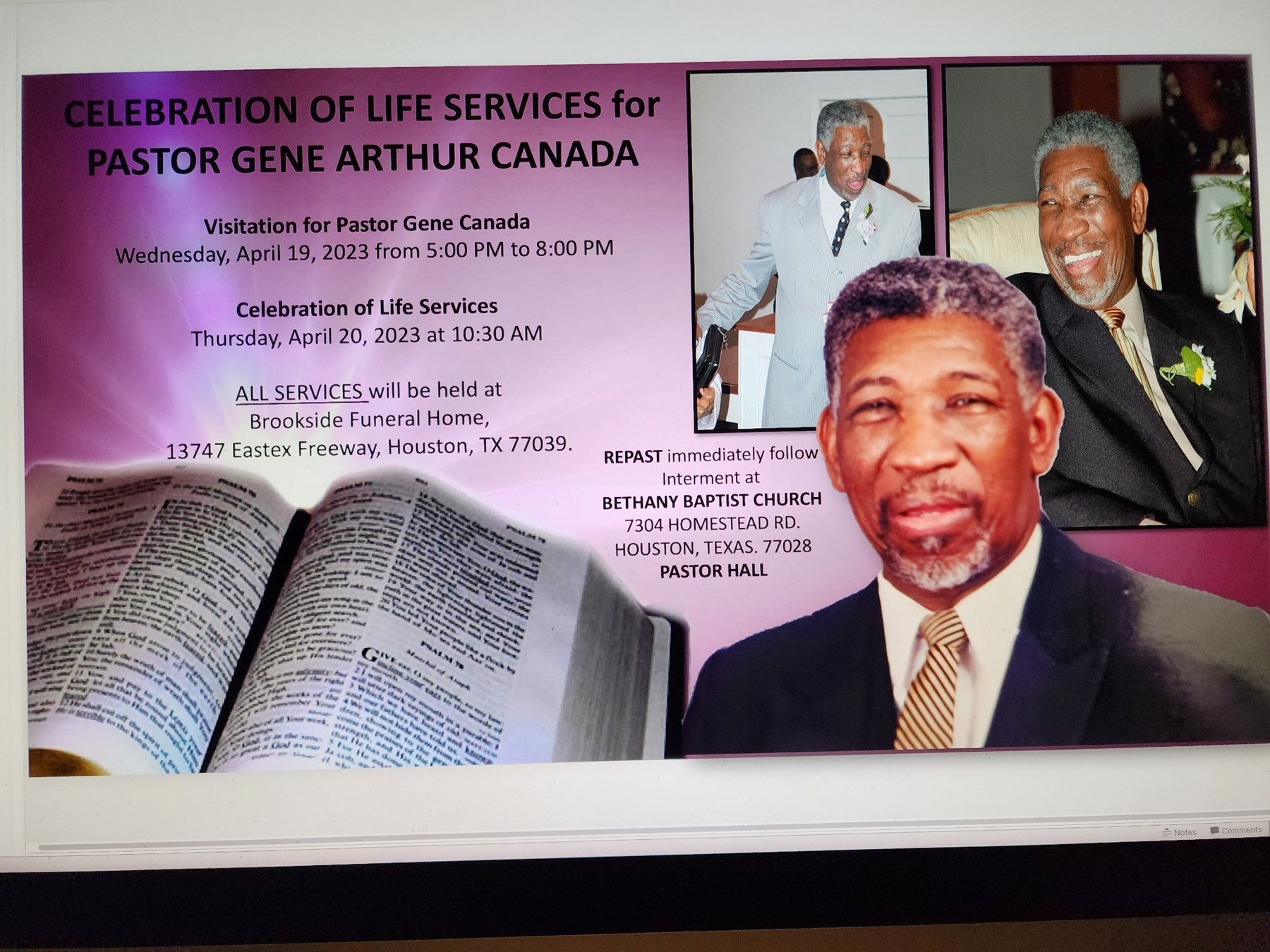 Gene Arthur Canada Obituary - Houston, TX