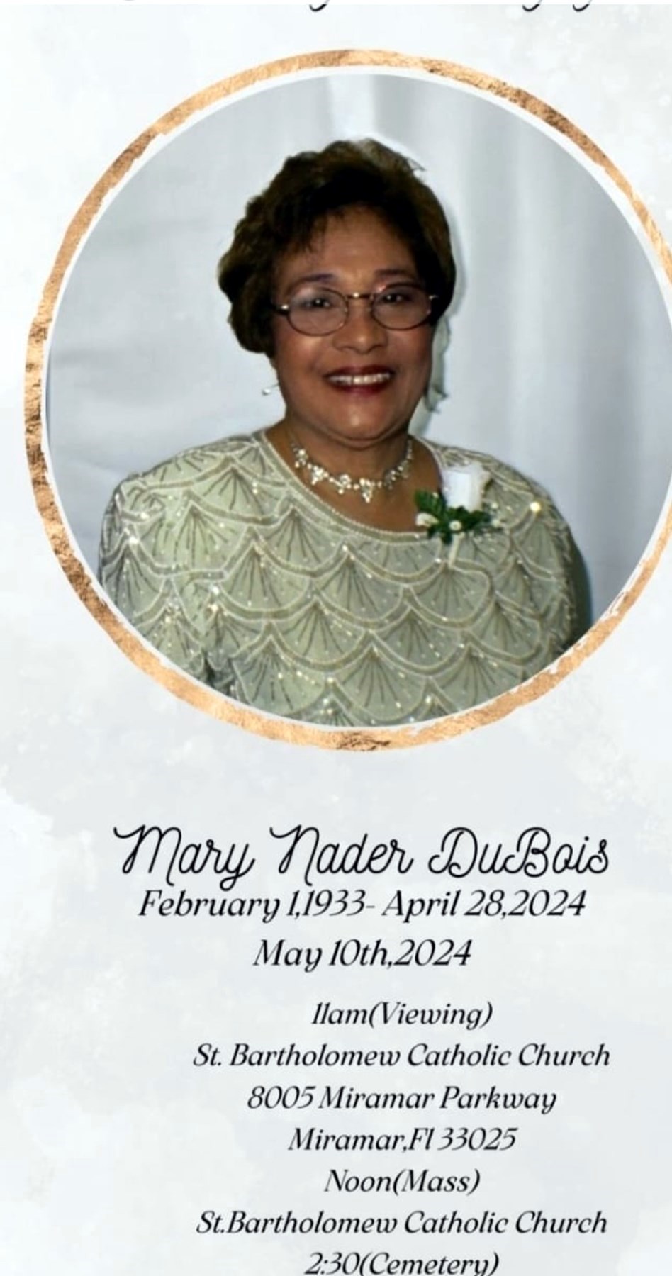 Mary Dubois Obituary - Miami, FL