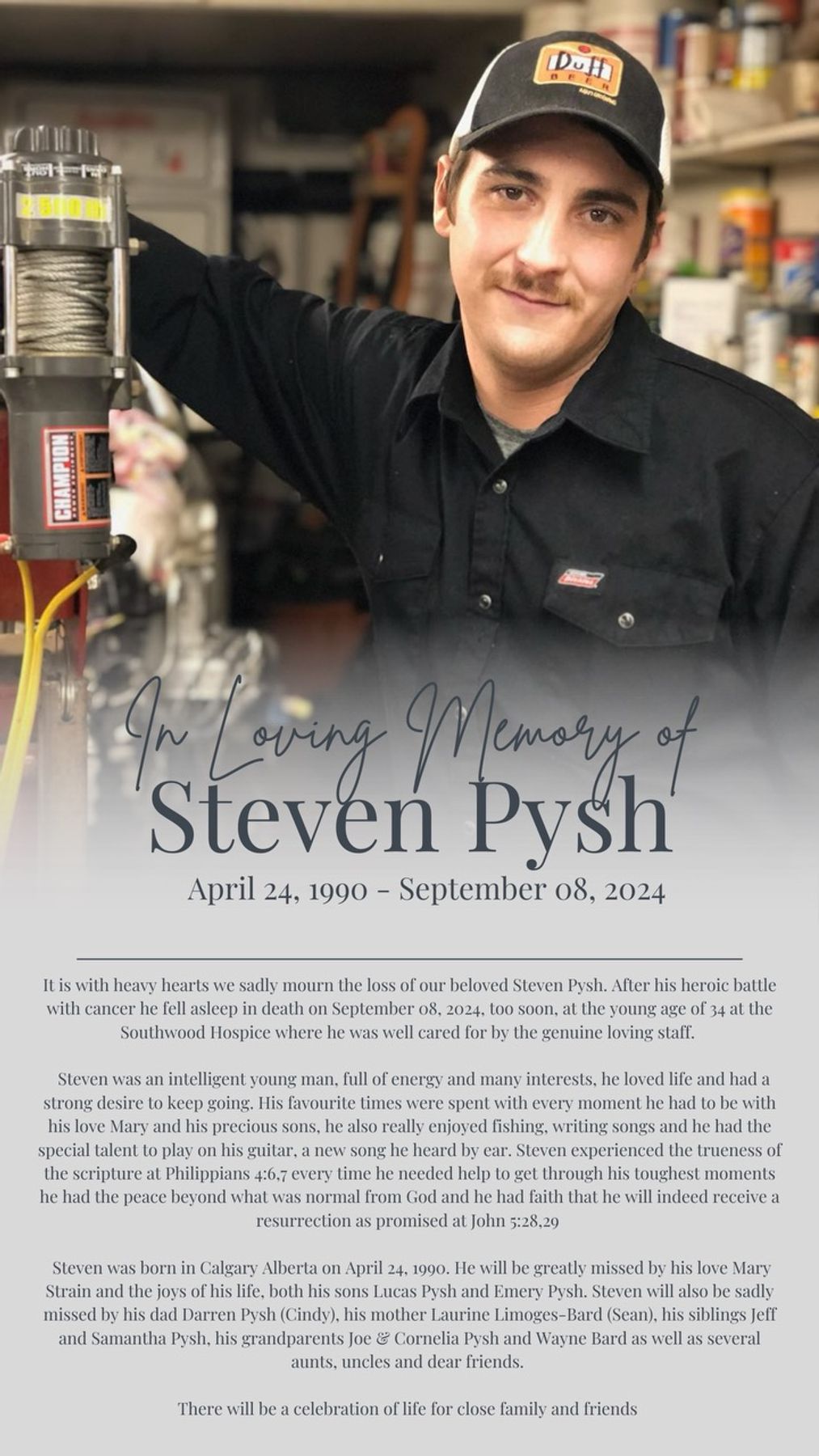 Steven Pysh Obituary - Calgary, AB