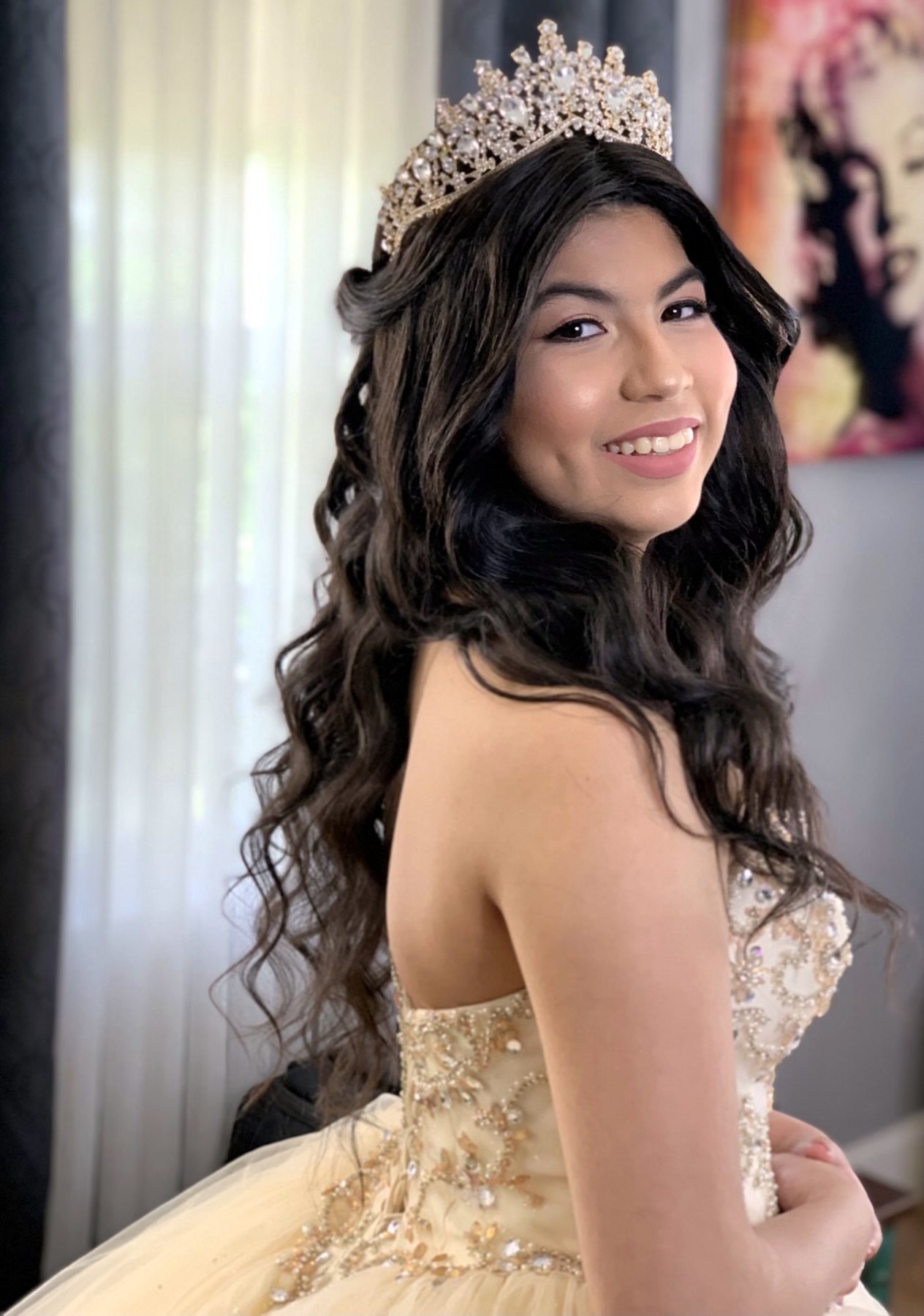 Quinceanera Hairstyles With Tiara Down