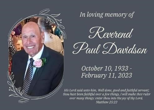 Reverend Paul Junior Davidson Obituary - Pasadena, TX