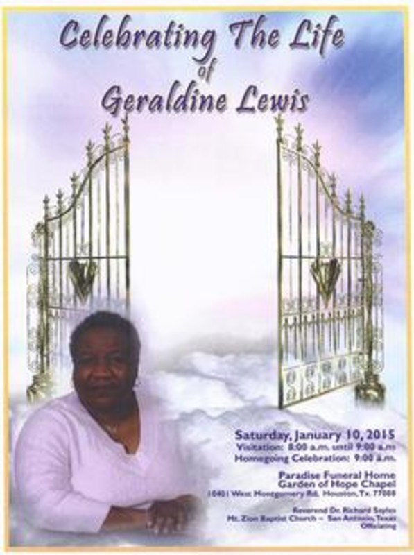 Geraldine Lewis Obituary - Houston, TX